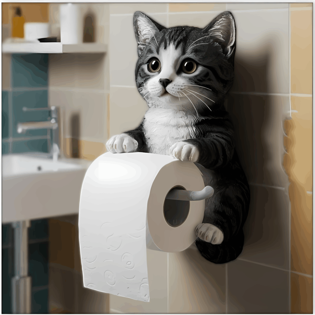 Wall-Mounted Cat Toilet Paper Holder - SITCHS